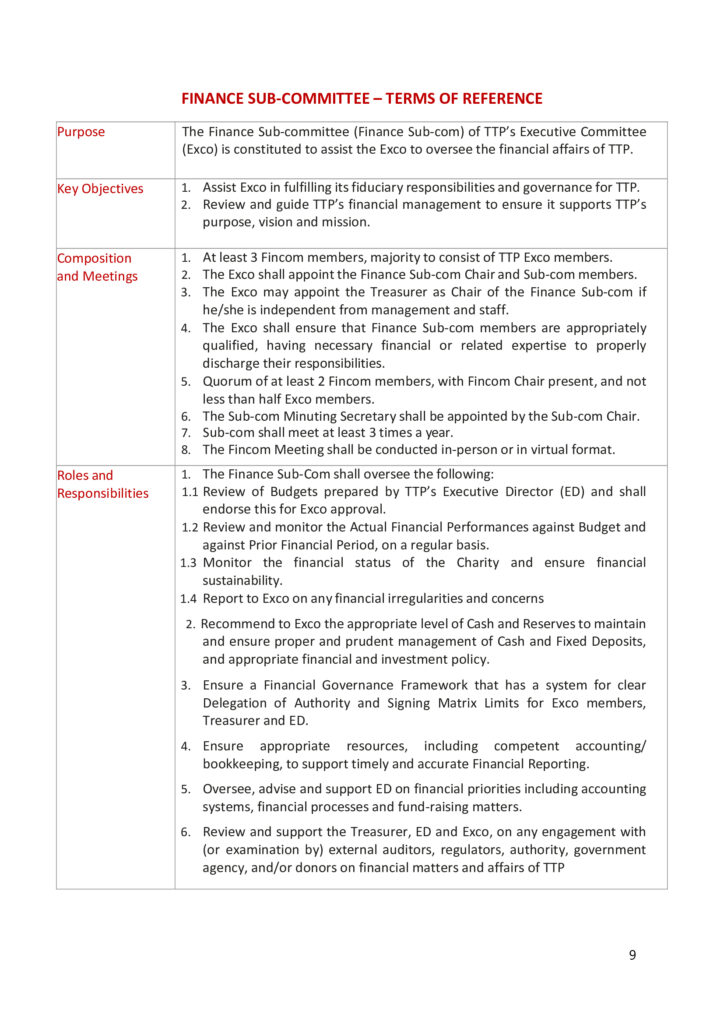 Annual and Financial report – The Turning Point